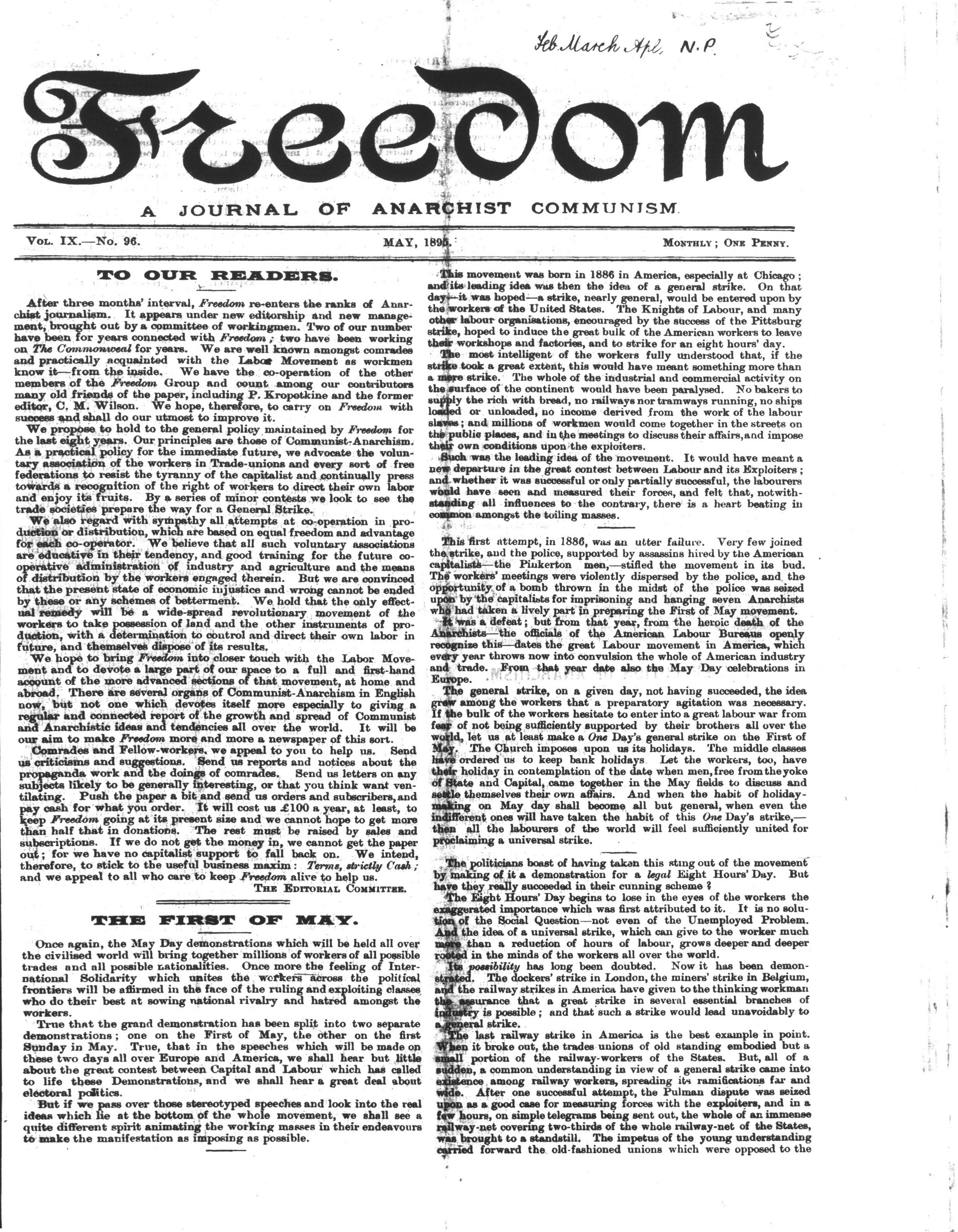 Freedom vol 9. no 93 (May 1895) | libcom.org